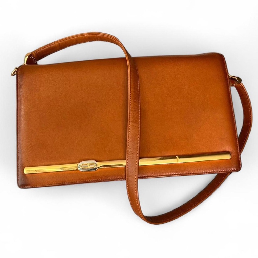 Vintage Christian Dior Tan Leather Shoulder Bag - Gem